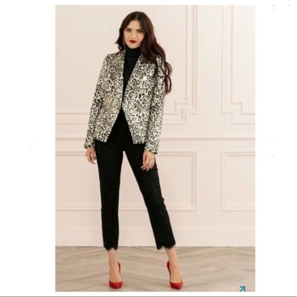Rachel Parcell | Jackets & Coats | Rachel Parcell Metallic Leopard Blazer Xxs | Poshmark
